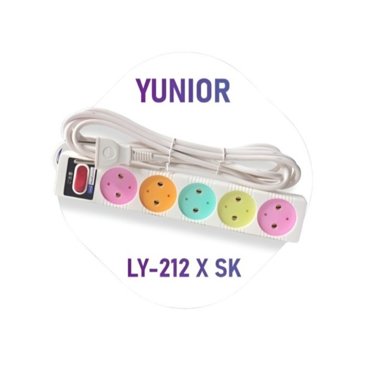 Jual Stop Kontak Yunior 1,5m 5 Port Colour with Switch on/off ...