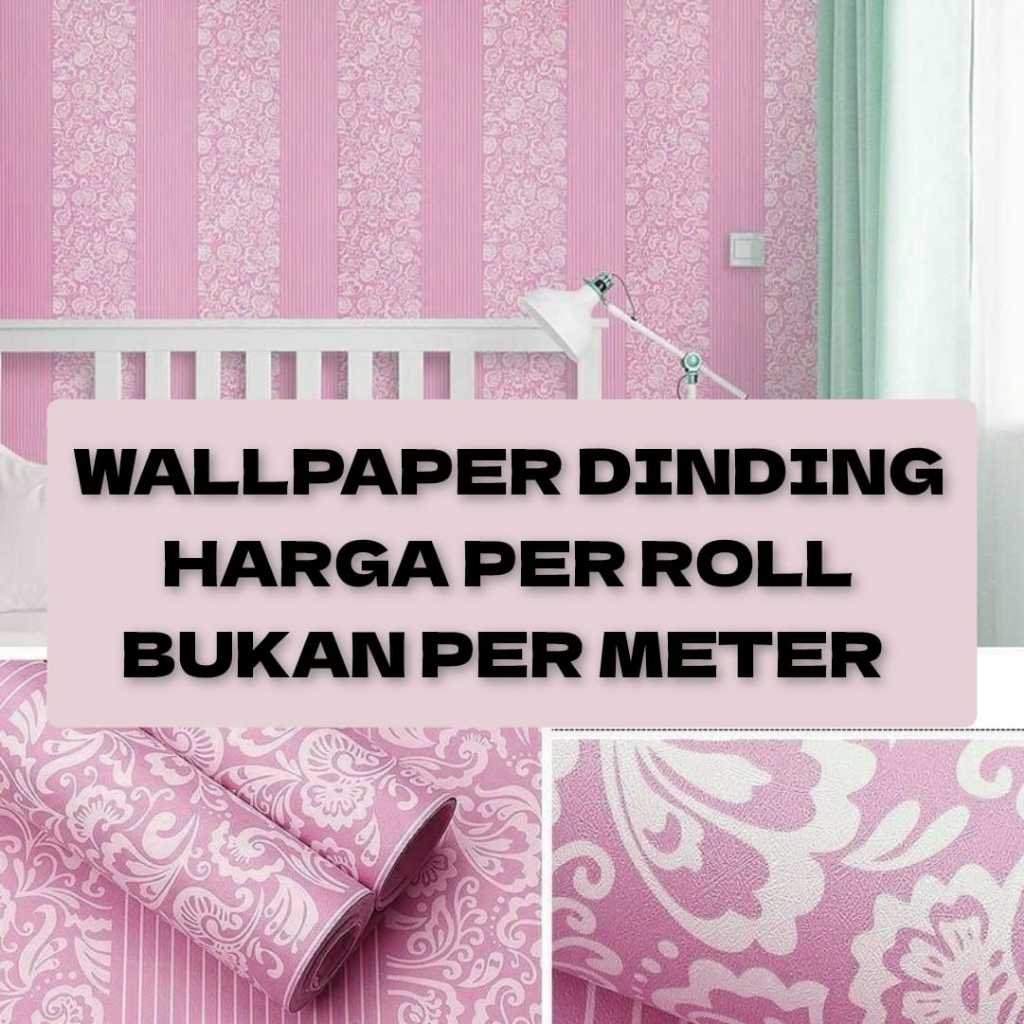 Jual Wallpaper Dinding Pink Salur Putih Batik Stiker Bahan Pvc Dekorasi ...