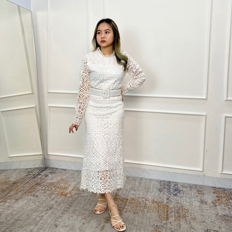 Jual KC - Cleo Brocade Dress - Gaun Brukat Lace Pesta - Keikoclothing ...