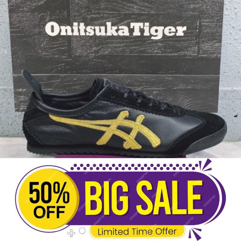Jual Sepatu Onitsuka Tiger Mexico 66 Japan Black Gold | Shopee Indonesia