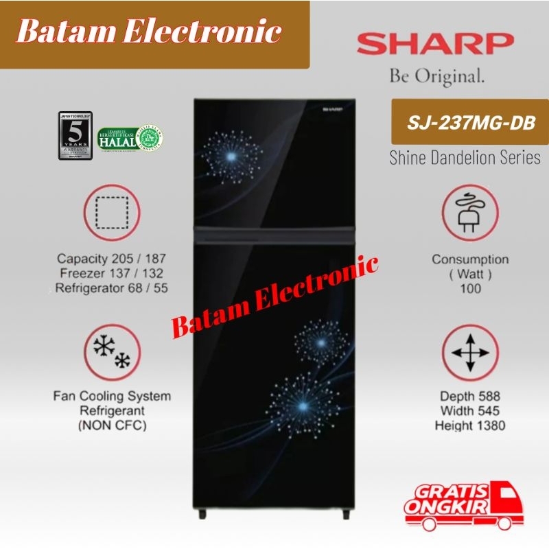 Jual KULKAS SHARP 2 PINTU SJ-237MG/ SJ-237MG-DB LOW VOLTAGE 205L [ BATAM ] | Shopee Indonesia