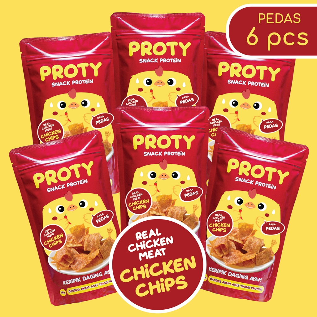 Jual PROTY Chicken Chips Pedas (Bundle 6) Snack Cemilan Unik Kekinian ...