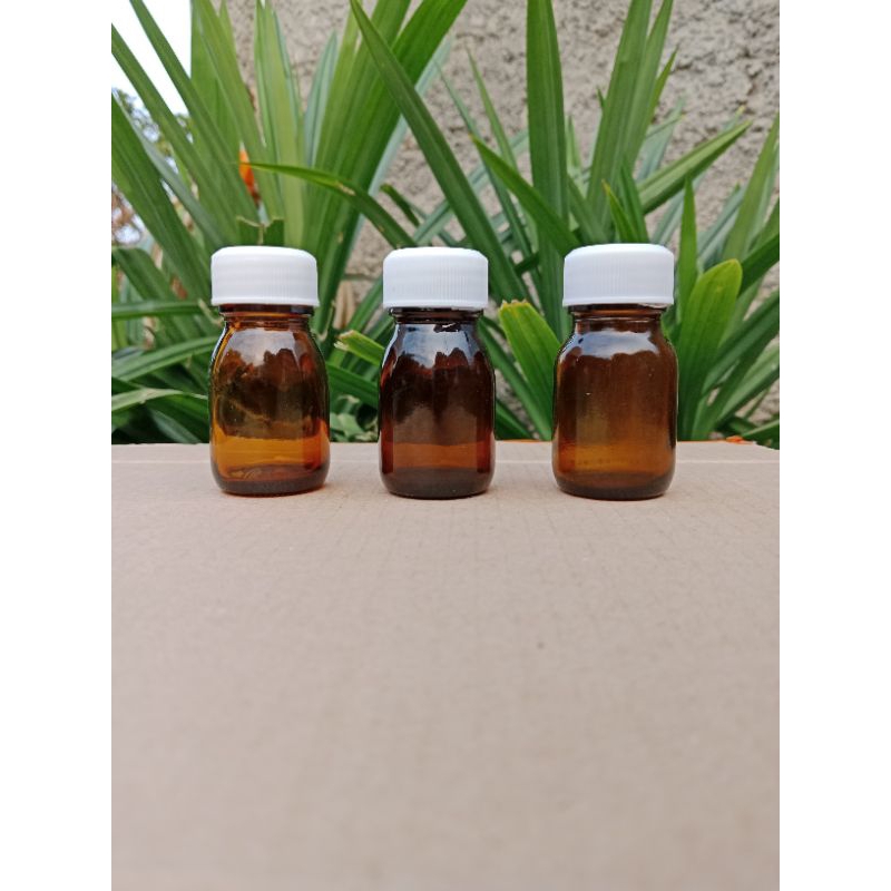 Jual Botol kaca coklat amber 30ml / botol kaca coklat 30ml | Shopee Indonesia