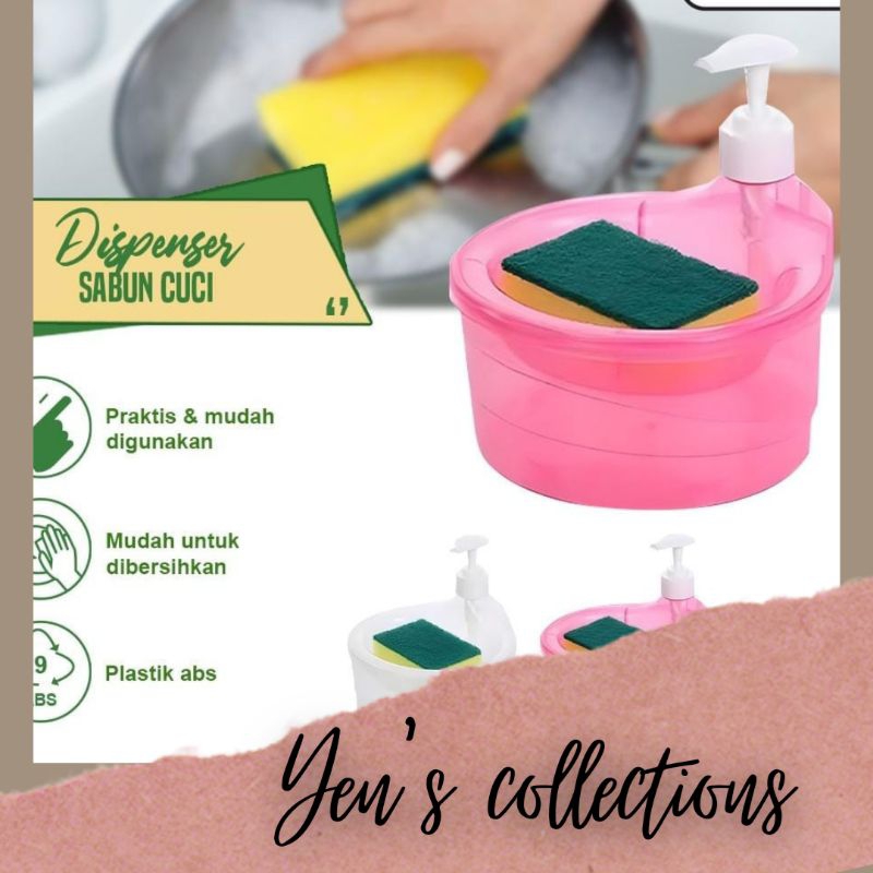 Jual Dispenser sabun cuci piring pump viral dengan spons 1000ml ...