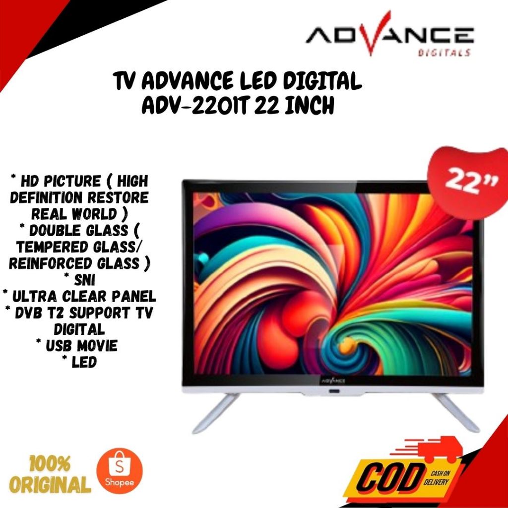 Jual TV ADVANCE LED DIGITAL ADV-2201T 22 INCH TVSMART TV KUALITAS ...