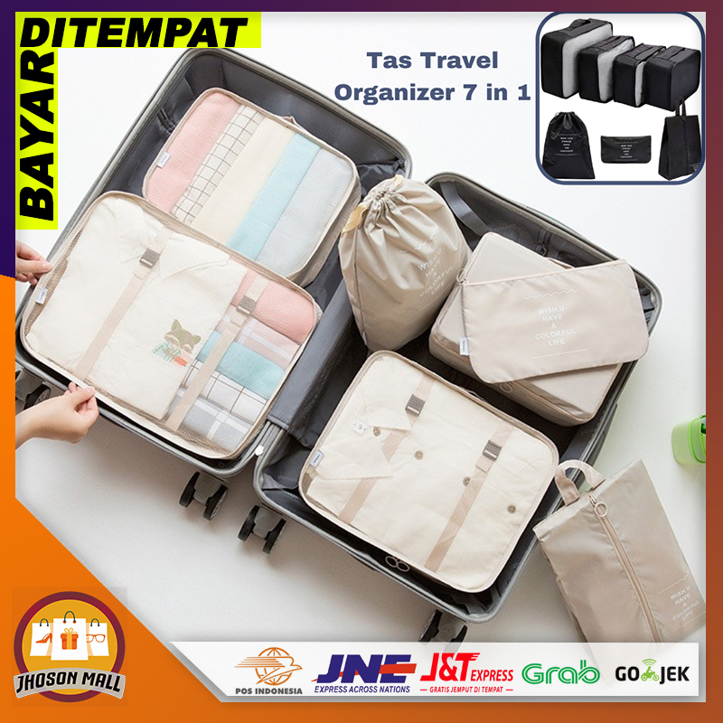 Jual JM 7 In 1 Travelling Bag Organizer Travel Bag Import Termurah Storage Bag Luggage Bag Tas ...