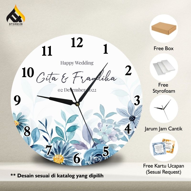 Jual Kado Hadiah Pernikahan Jam Dinding Custom Murah, Kado Wedding ...