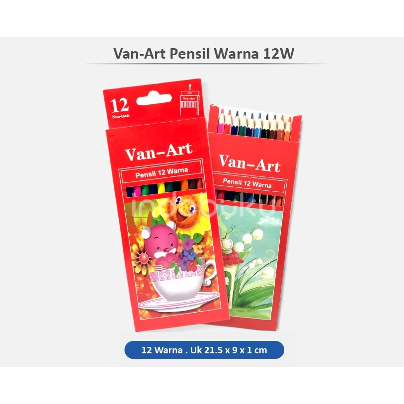Jual Pensil Warna Van-Art vanart 12 Panjang gambar menggambar atk alat ...