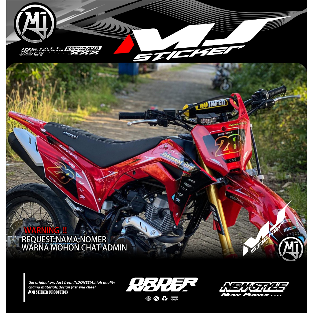 Jual 0059 decal sticker crf 150 L full crom merah candy bebas request ...
