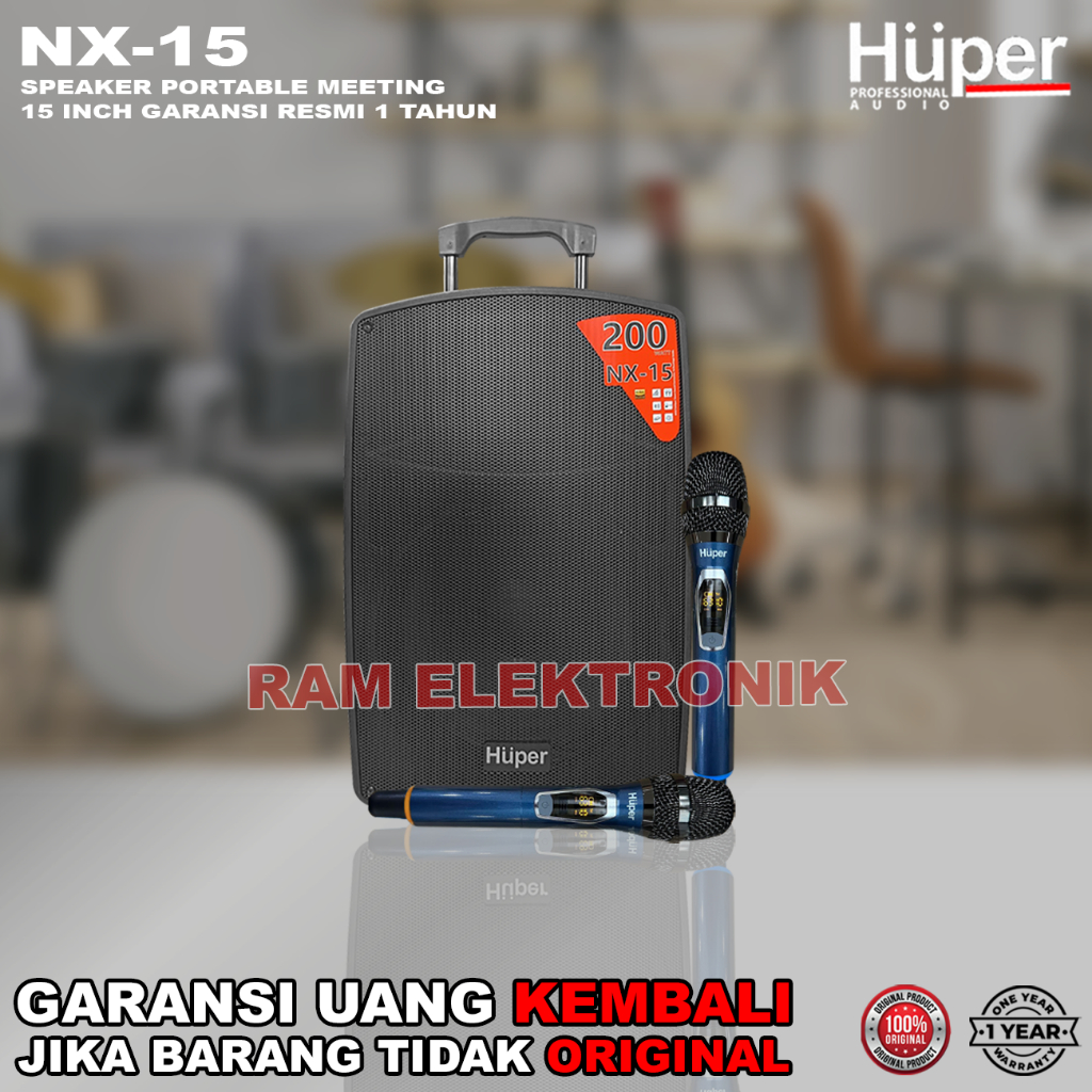 Jual Speaker Portable 15 Inch HUPER NX15 / NX-15 Meeting Wireless Original | Shopee Indonesia