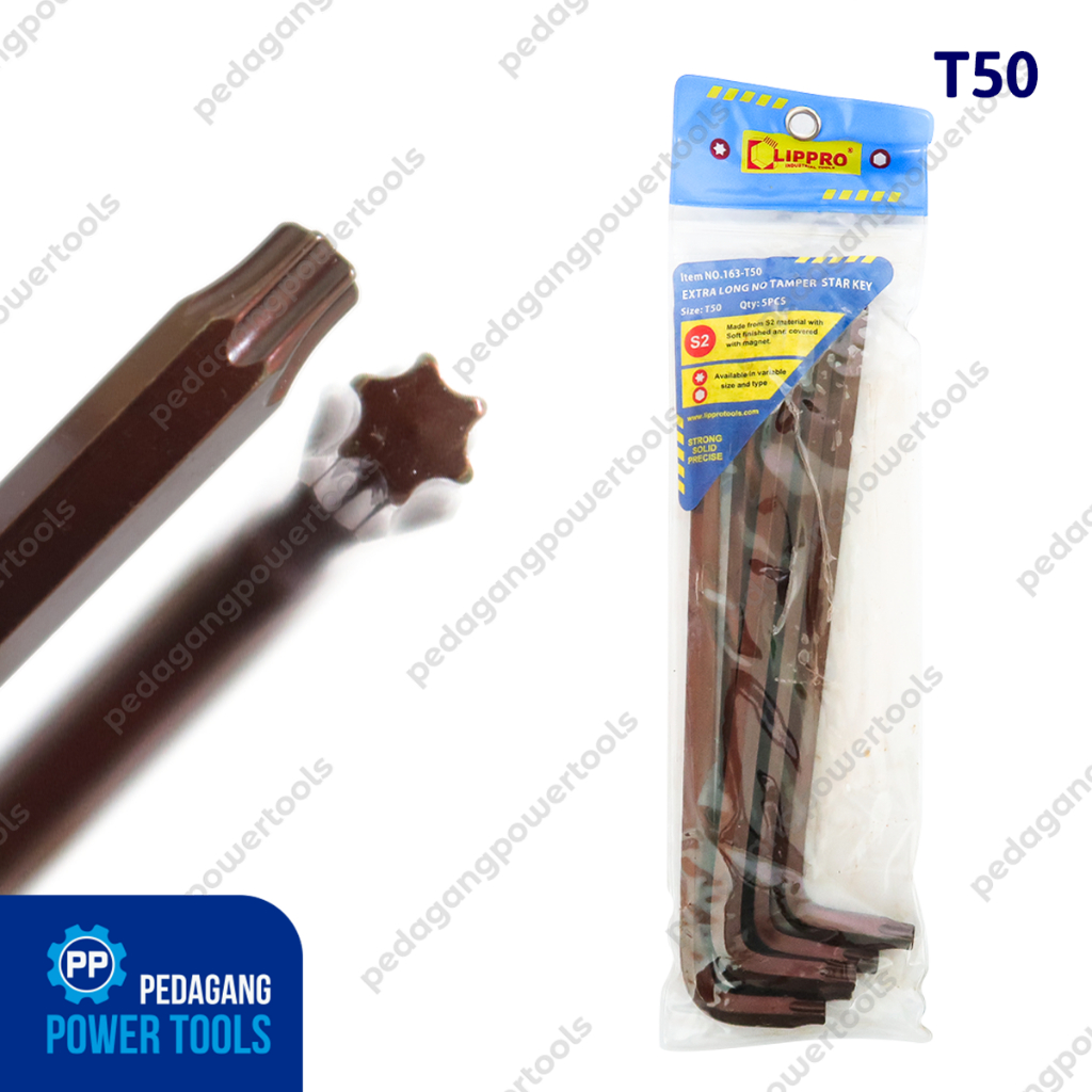 Jual LIPPRO 163-T50 Kunci L Bintang Panjang S2 Extra Long Hex Key ...