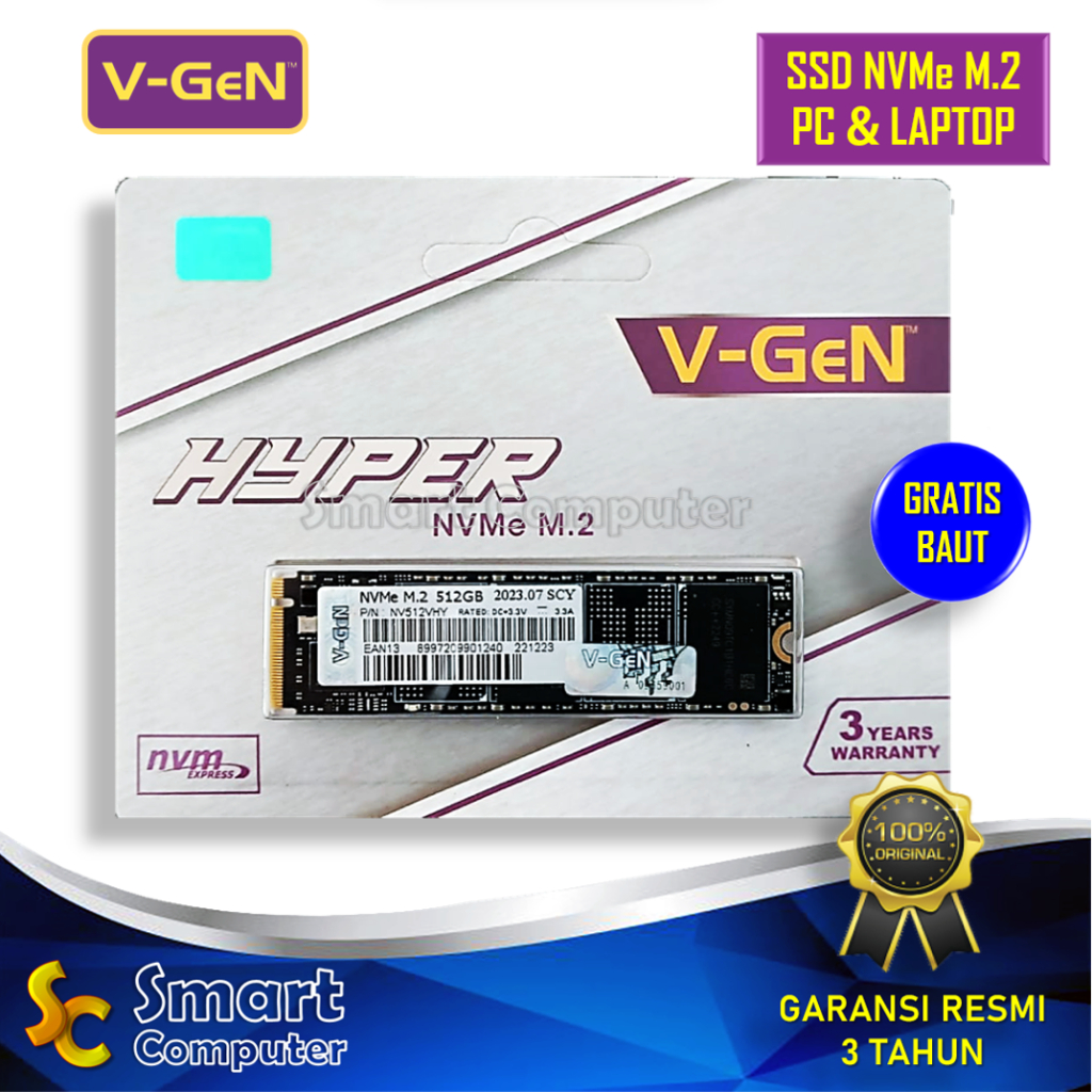 Jual SSD V-GeN NVMe M.2 PCIe Vgen 128GB / 256GB / 512GB / 1TB Original Garansi Resmi | Shopee ...