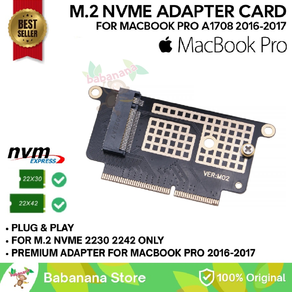 Jual Adapter Card SSD Macbook Pro A1708 2016 2017 13" Konverter M.2 ...