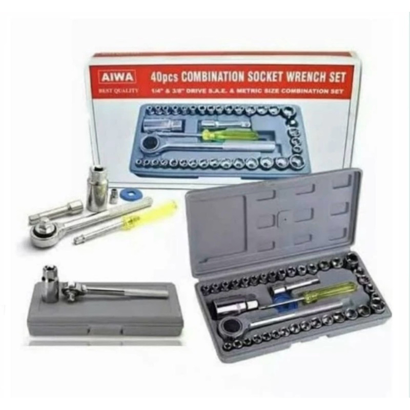 Jual Kunci Shock Set 40 PCS Socket Sock Sok Shocket kunci pas 40 in 1 | Shopee Indonesia