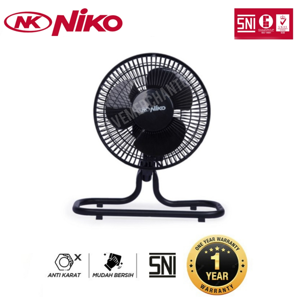 Jual Kipas Angin Niko NKD 9B Black Hitam Desk Fan 9 Inch Garansi SNI Floor Fan Murah Black 9 ...