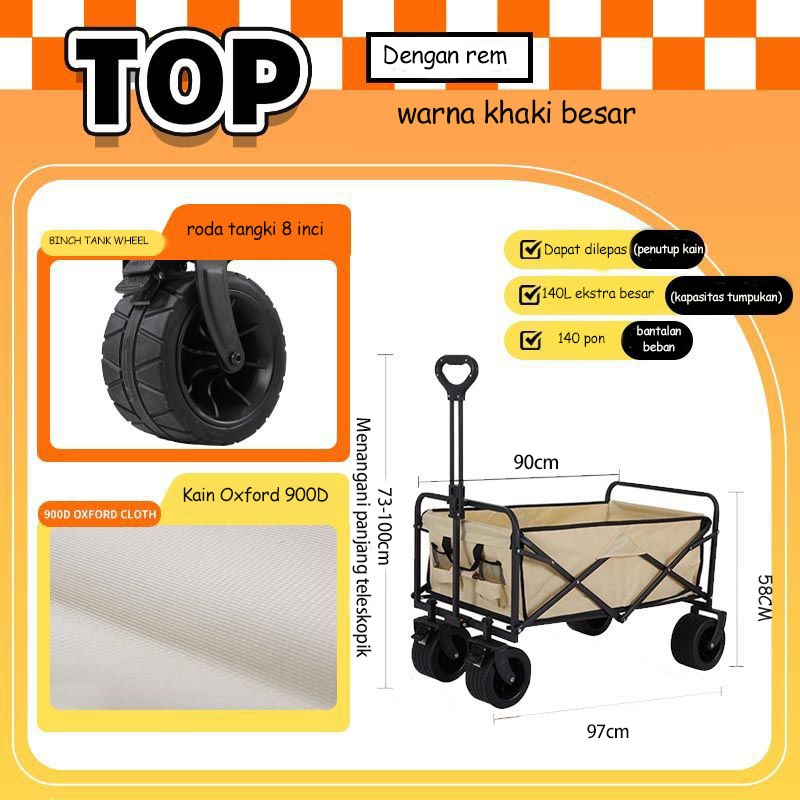 Jual READY STOCK Keranjang Camping Gerobak Lipat Troli Barang Box ...