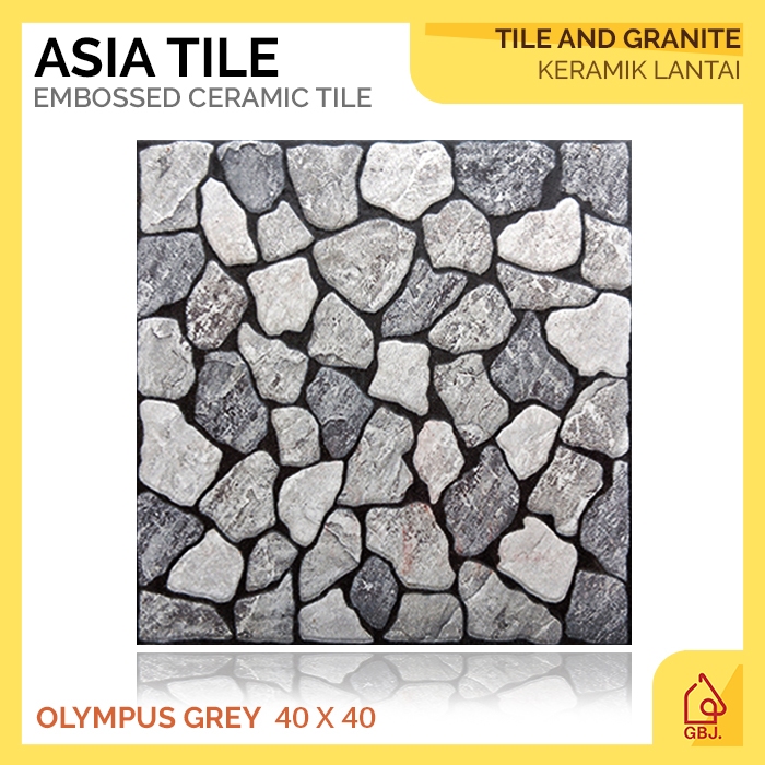 Jual KERAMIK ASIA TILE 40 X 40 OLYMPUS GREY / KERAMIK LANTAI KASAR BATU ALAM | Shopee Indonesia