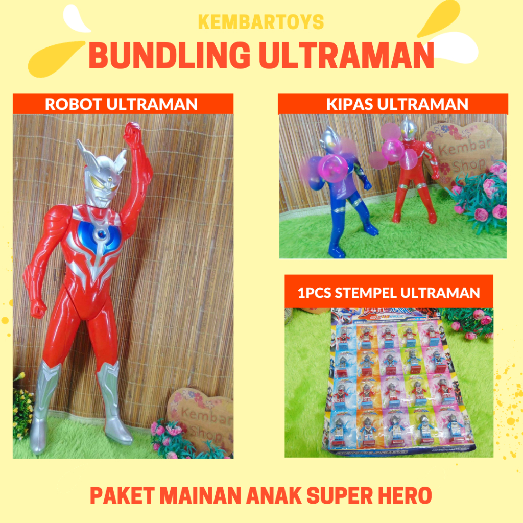 Jual BUN-ULTRAMAN Paket MAINAN Anak 3 in 1 SUPER HERO ROBOT ULTRAMAN ...