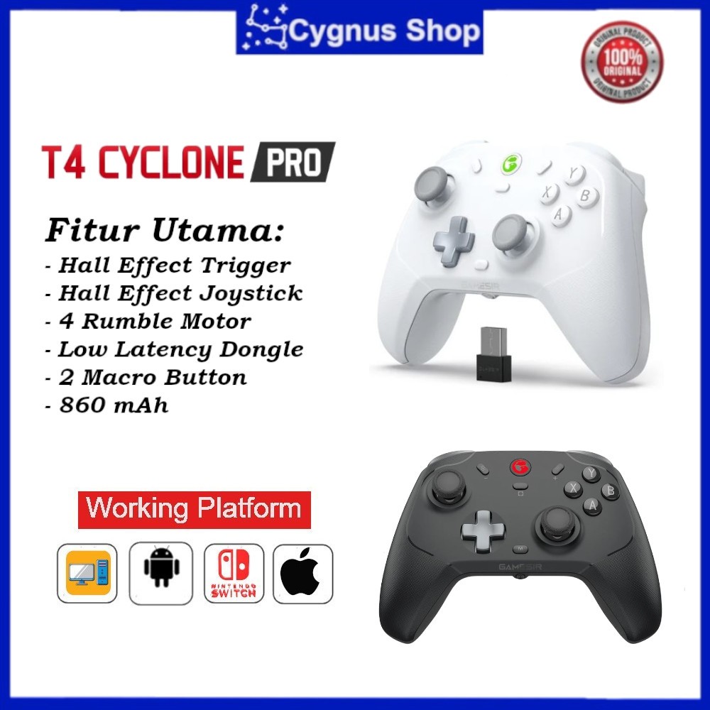 Jual GameSir T4 Cyclone Pro / Cyclone 2 Wireless Hall Effect Joystick ...