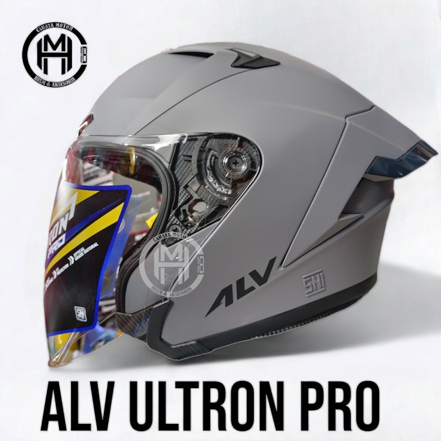 Jual HELM ALV ULTRON PRO GREY DOF HELM HALF FACE FREE STIKER VISOR ...