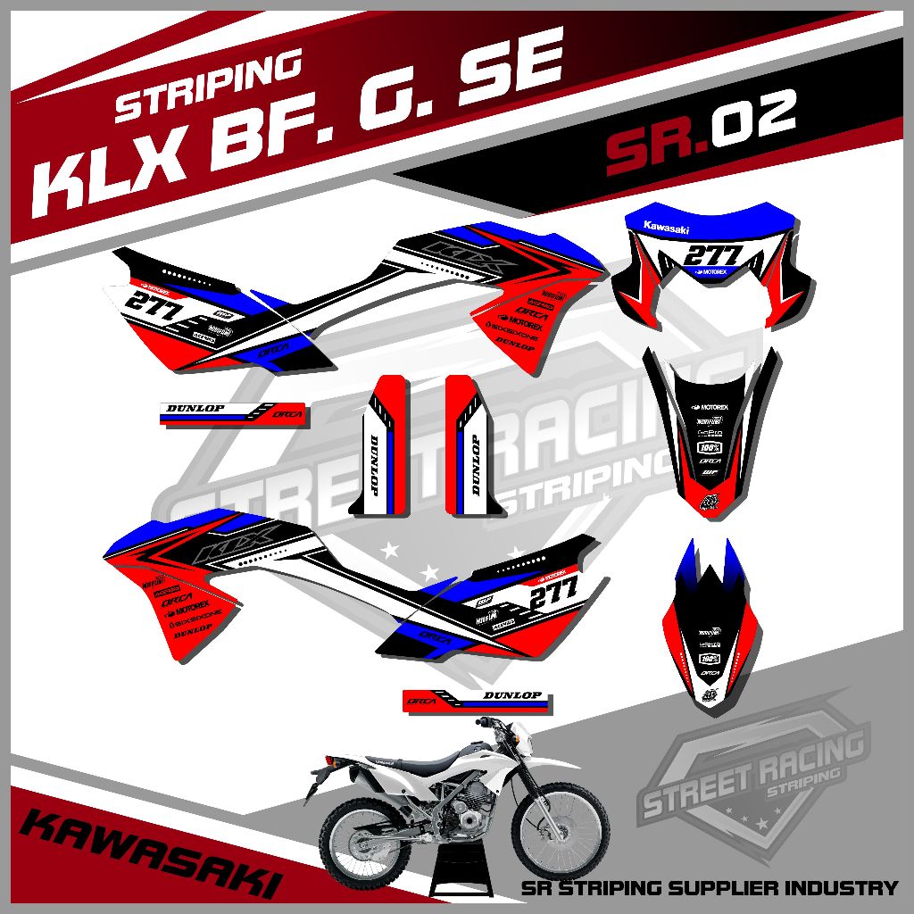 Jual Stiker Striping Kawasaki KLX 150 Bf , G , Se Custoom Premium ...