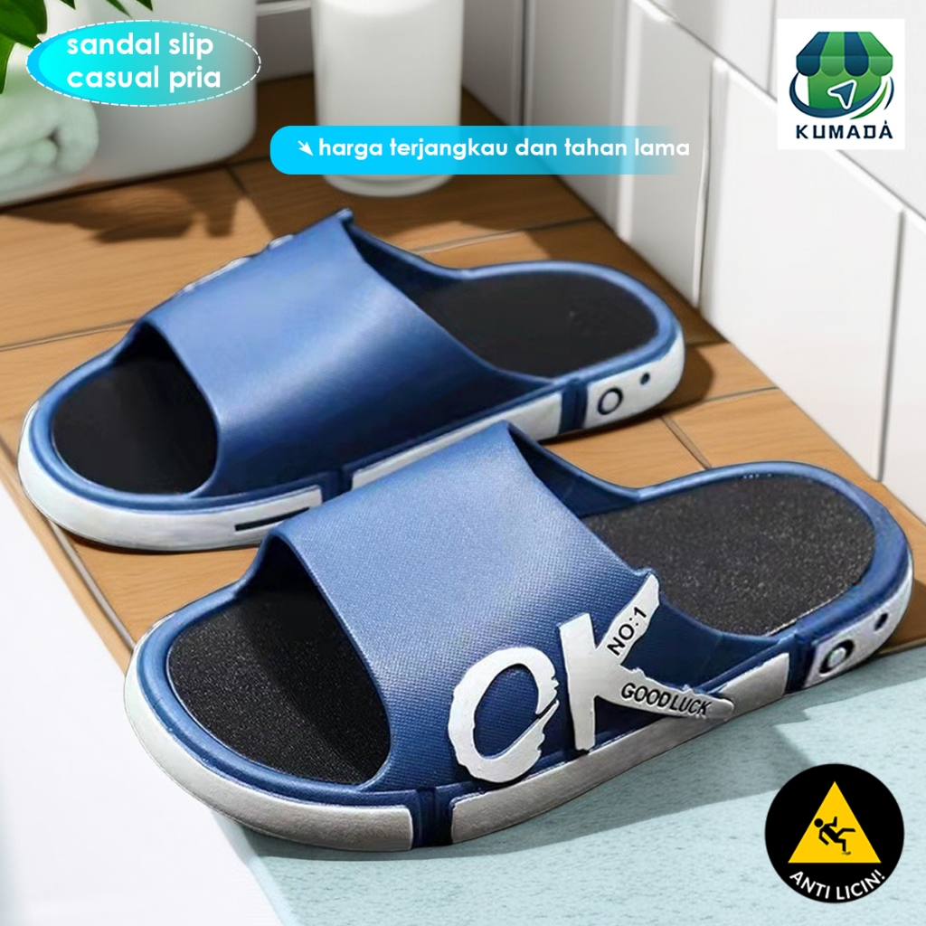 Jual Sandal Pria Trendi Dalam Ruangan Mandi Anti bau Sol Lembut Rumah ...
