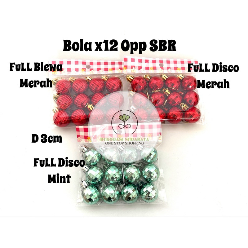 Jual (PER PAK ISI 12‼️) Dekorasi Natal / Hiasan natal Bola x12 diameter ...