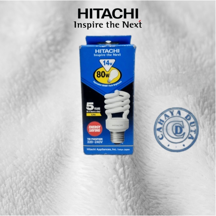 Jual Lampu 14W Bohlam Essential Hitachi E27 (EFS14W/Spiral) | Shopee ...