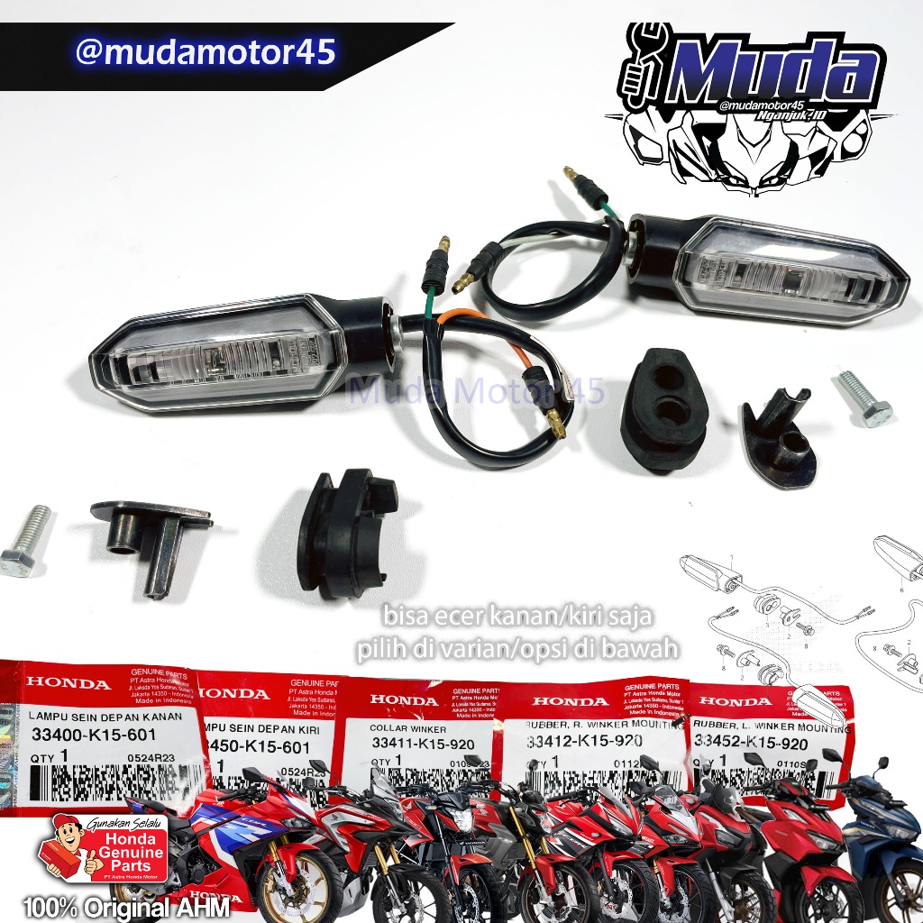 Jual PAKET LAMPU SEIN SET KARET CB150R CBR150R CB150X LED BESI DUDUKAN KANAN KIRI BELAKANG 33400 ...