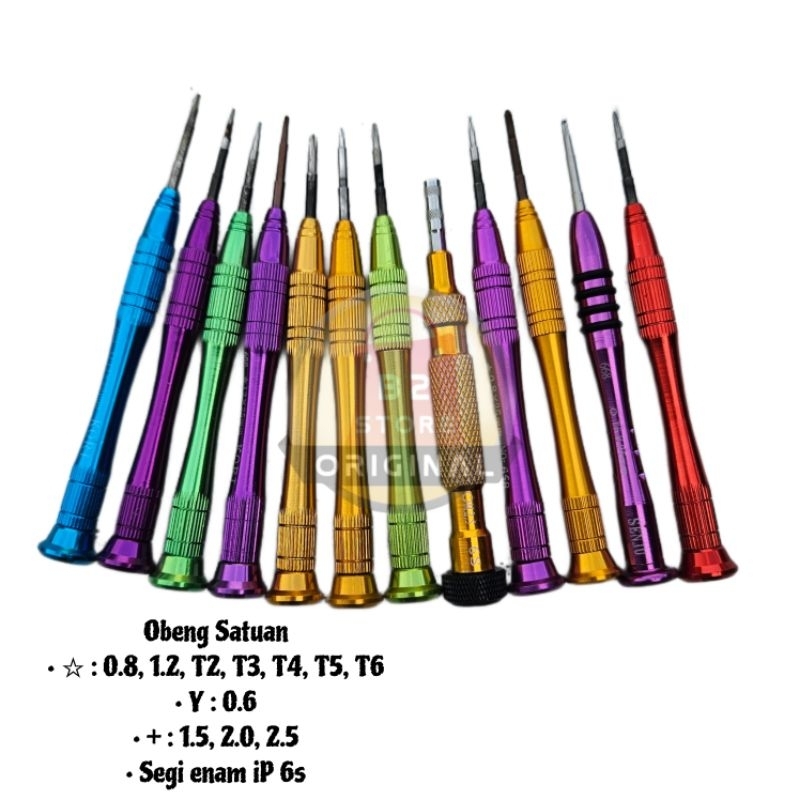 Jual Obeng Handphone Satuan Bintang 0.8 1.2 T2 T3 T4 T5 T6 Plus 1.2 2.0 ...