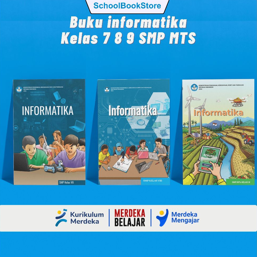 Jual Buku Informatika Kelas 7 8 9 SMP MTS Kurikulum Merdeka Belajar Paket Mata Pelajaran TIK ...