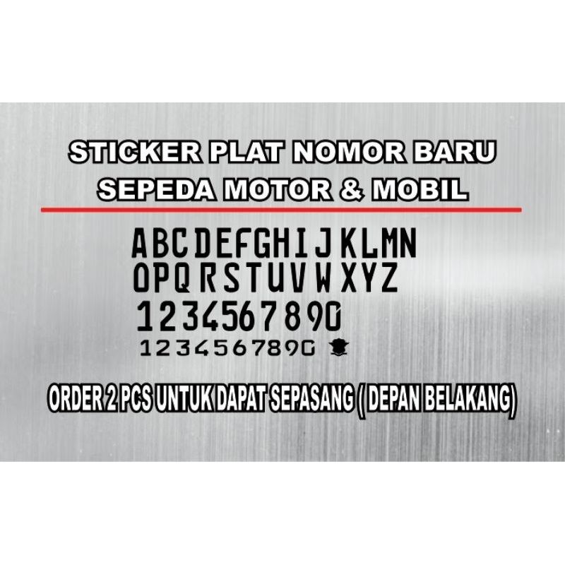 Jual STICKER PLAT NOMOR FONT BARU / STICKER PLAT / STICKER MOTOR ...