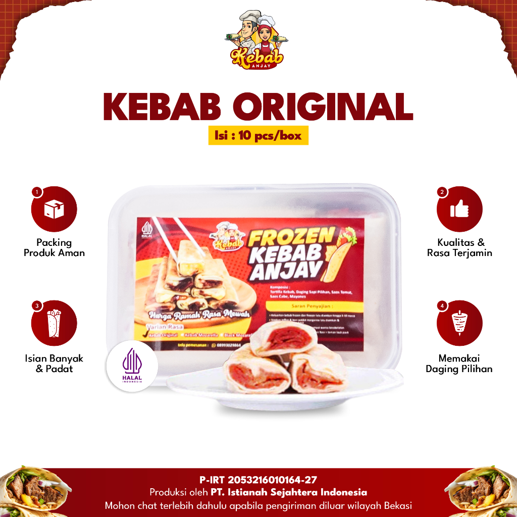 Jual Kebab Frozen Premium Original Full Daging 1 Pack Isi 10pc Lebih ...