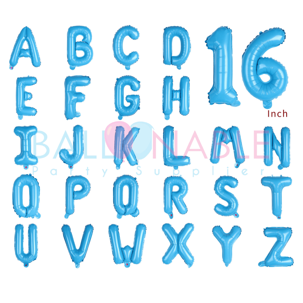 Jual Balon Foil Huruf Angka Biru Polos 40cm Satuan | Shopee Indonesia