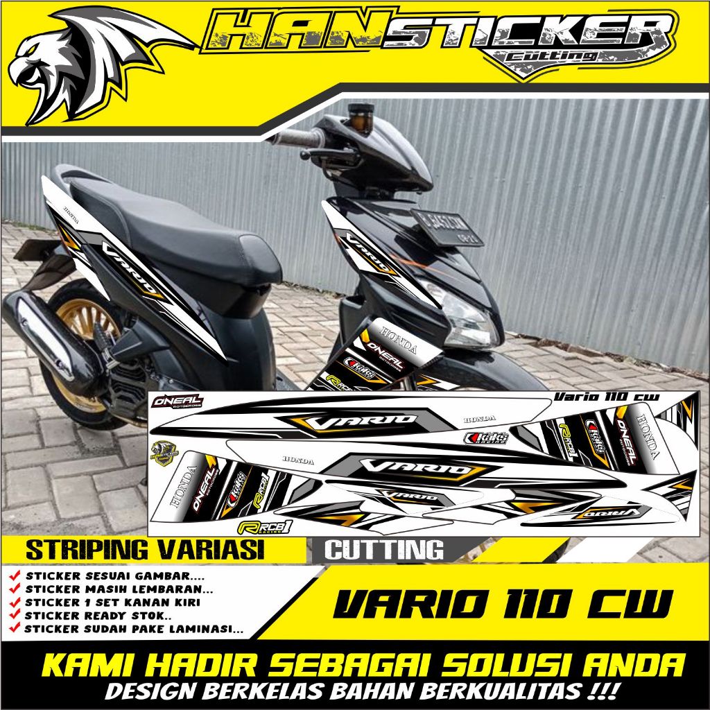 Jual VARIO STICKER STRIPING VARIO 110 KARBU CW , STIKER MOTOR HONDA ...