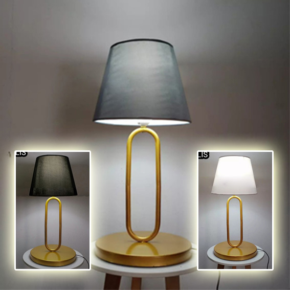 Jual lampu hias kap kain satin premium kamar tidur hotel meja baca belajar kerja nakas kaca ...