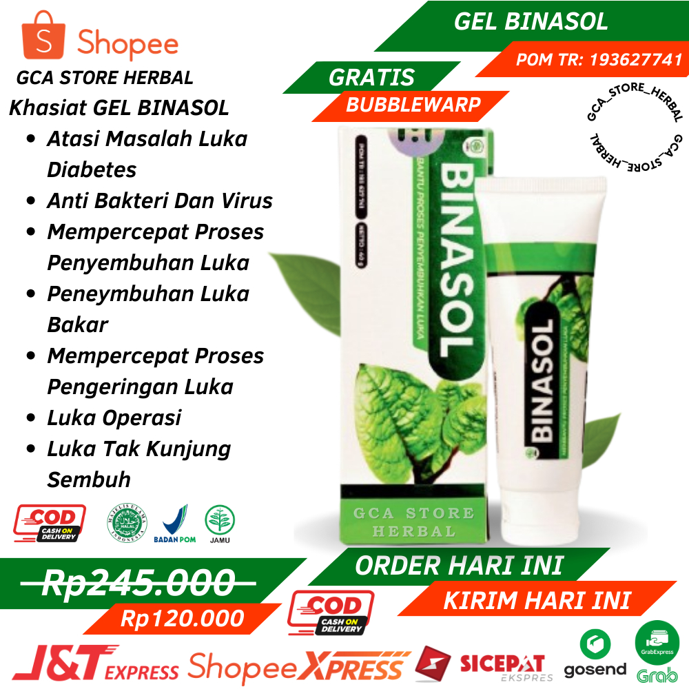 Jual Binasol Gel Penghilang Jerawat Obat Luka Bakar Luka Sesar Luka ...