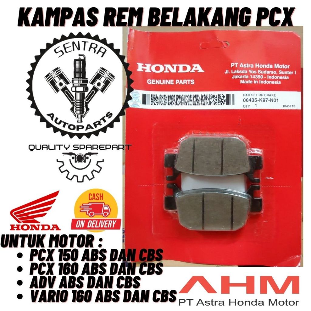 Jual ORIGINAL AHM DISPAD KAMPAS REM BELAKANG PCX 150 PCX 160 ADV CBS ...