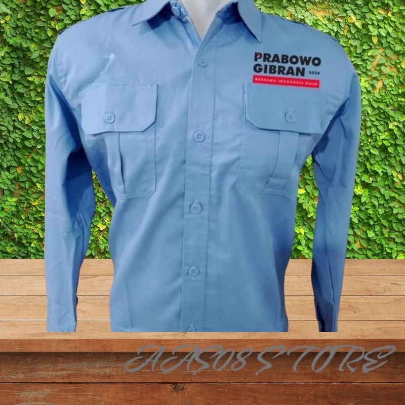 Jual KEMEJA PRABOWO GIBRAN SERAGAM PRABOWO GIBRAN BIRU MUDA PDL LENGAN PENDEK DAN PANJANG BAJU ...