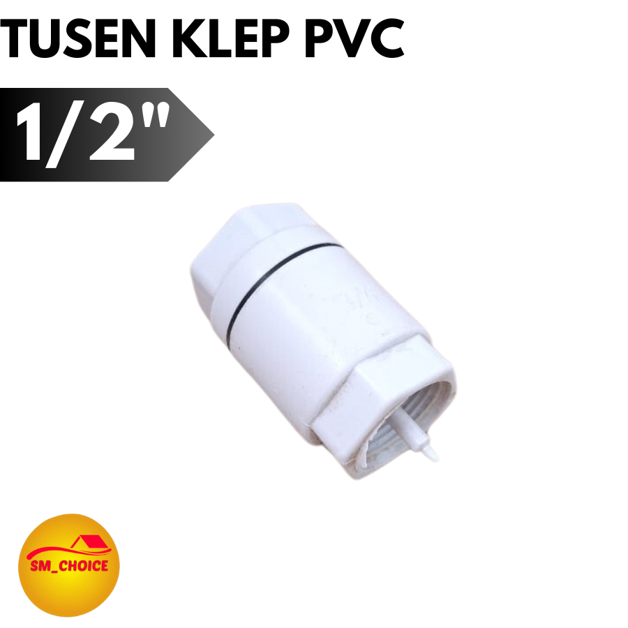 Jual TUSEN KLEP PVC 1/2" INCH PUTIH CHECK VALVE TOSEN KLEP 1/2 INCH PVC ...