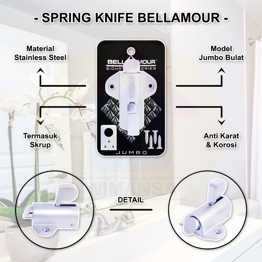 Jual SPRING KNIFE BELLAMOUR - SPRING KNIFE BULAT | Shopee Indonesia
