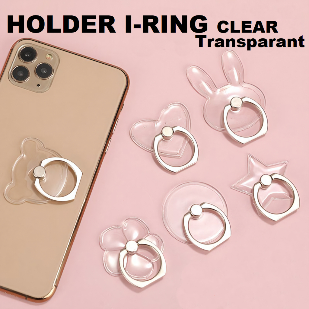 Jual i-Ring Holder Stand HP Transparant Rotasi 360 Ring Phone Holder ...