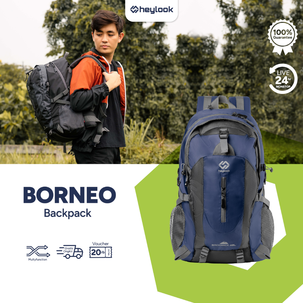 Jual HEYLOOK - Tas Ransel Gunung BORNEO Backpack Carrier Hiking Camping ...