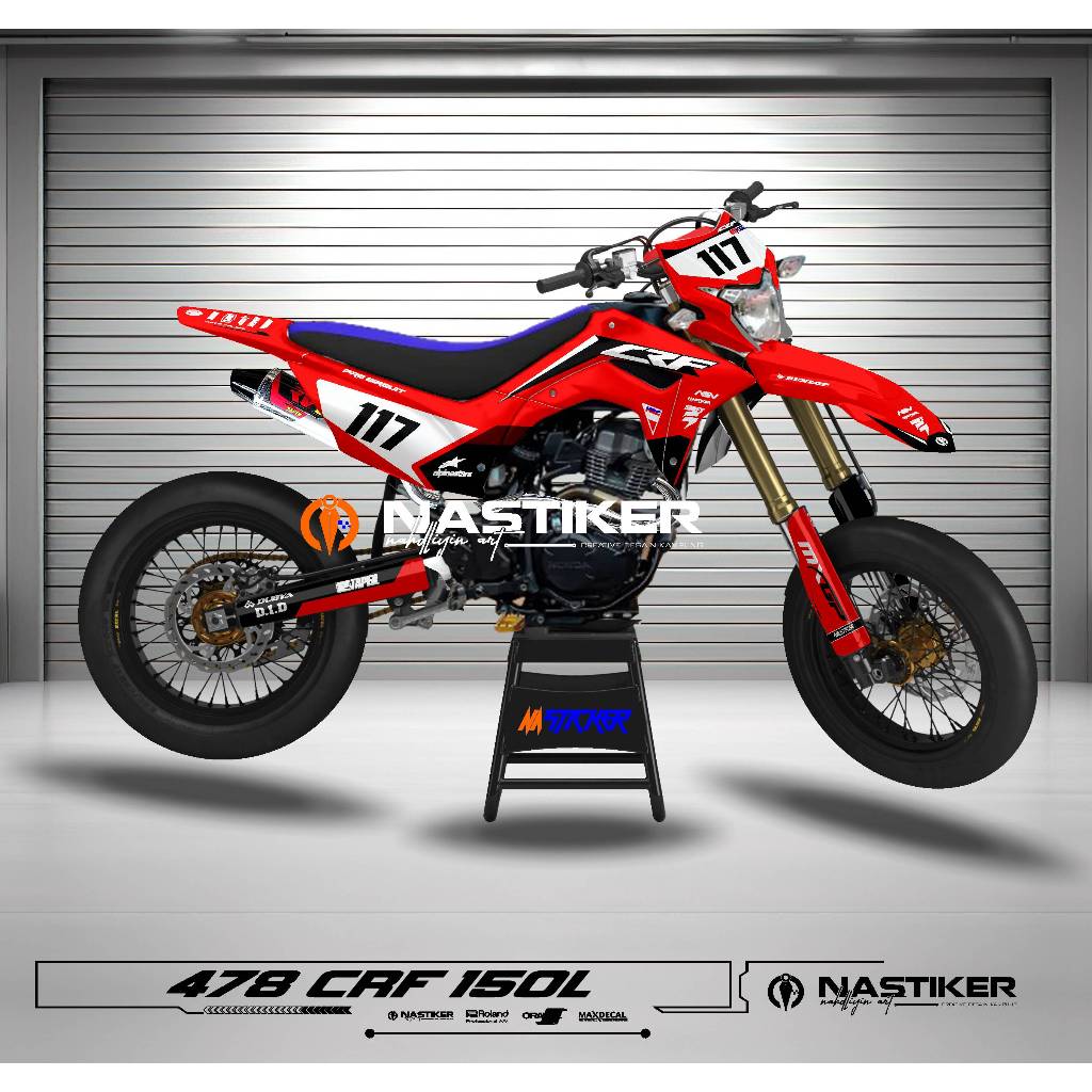 Jual DECAL KIT CRF 150 L MERAH DESAIN SIMPLE - DECAL CRF150L FUL BODY ...