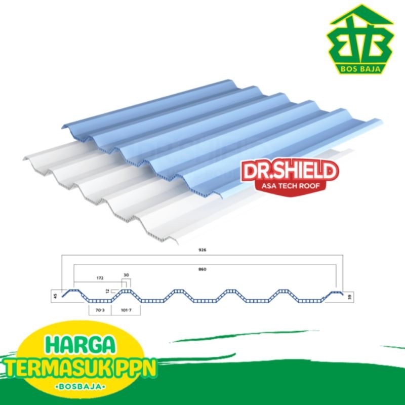 Jual ATAP UPVC DR.SHIELD 860 TEBAL 12MM | Shopee Indonesia