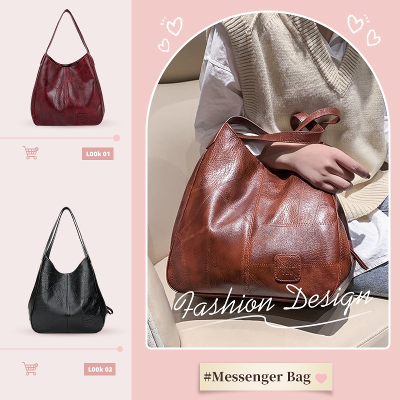 Jual tote bag Tas Kulit Lembut Tas Besar Besar -Kapacity Messenger Bag ...