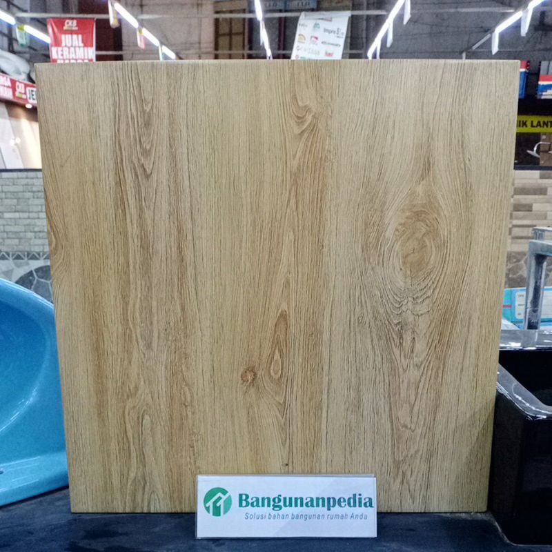 Jual KERAMIK LANTAI BALKON CORAK KAYU / KERAMIK 50X50 MOTIF KAYU DOFF MCC ELM WOOD KW 1 / G1 ...