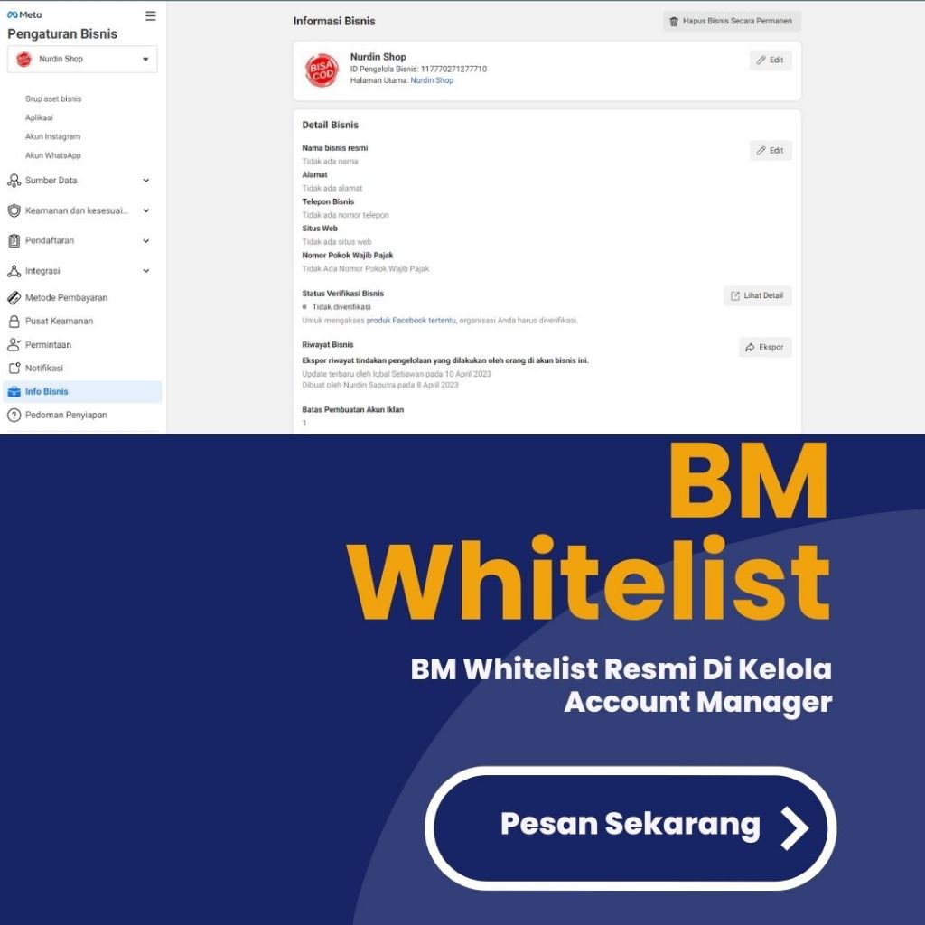Jual Akun BM Whitelist Facebook Ads | Shopee Indonesia