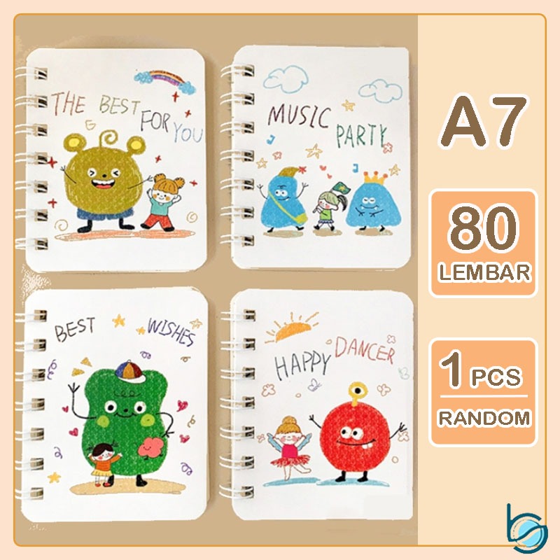 Jual Buku Catatan Kecil Ukuran A7/Mini Notebook A7 Motif Lucu Buku Notobook Ring - Best ...
