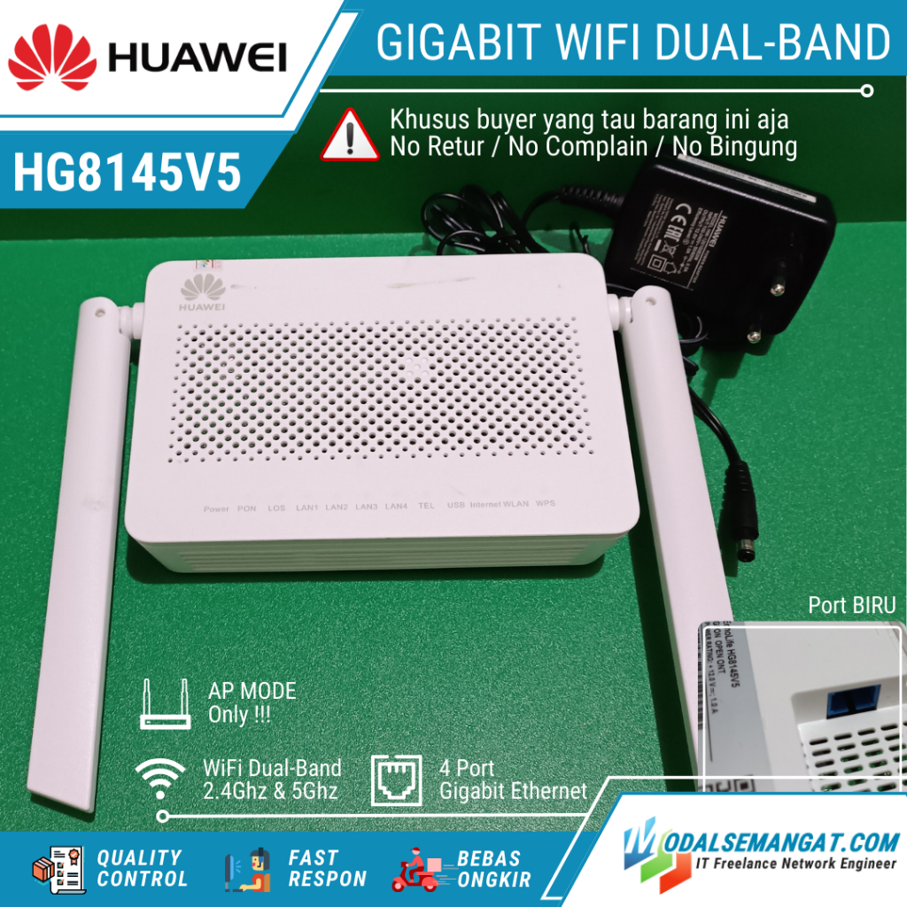 Jual Router WiFi Huawei HG8145V5 ONT GPON Gigabit Dual-Band 2.4/5Ghz 5V5 | Shopee Indonesia